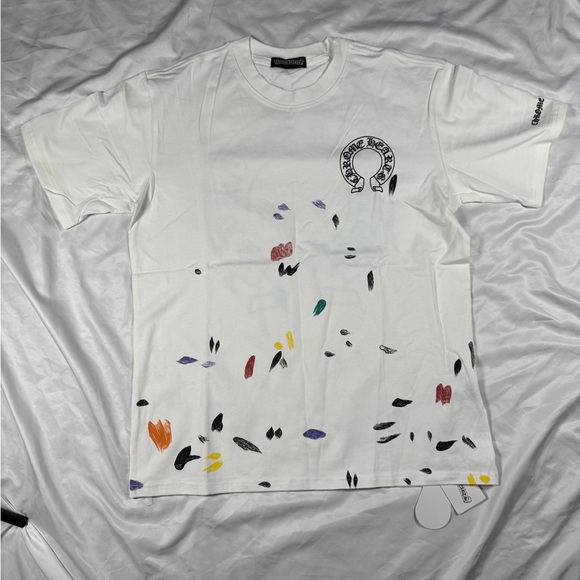 Chrome Hearts | Shirts | White Chrome Hearts Paint Splatter Tee | Poshmark